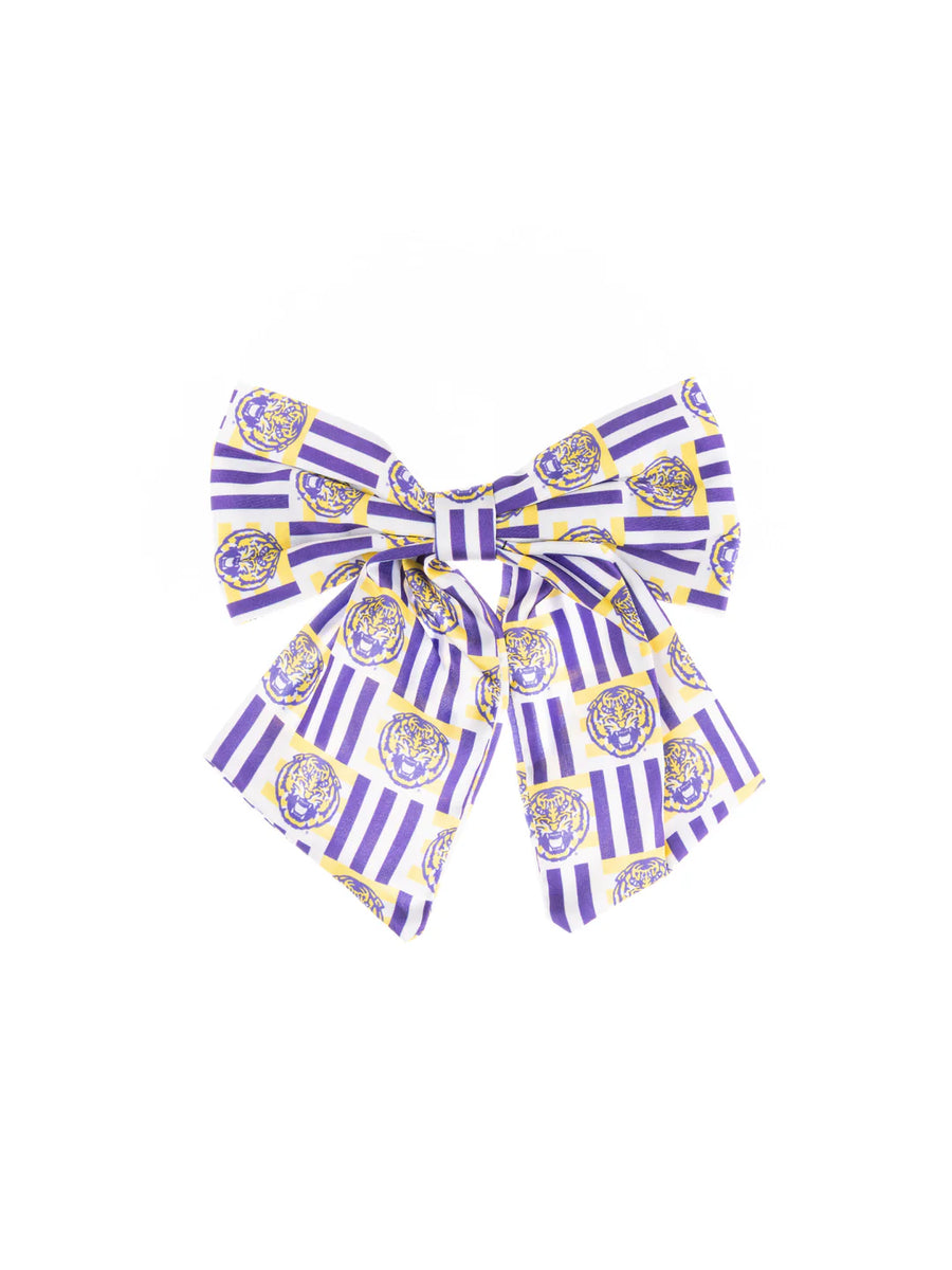 LSU Tiger Face Carly Hair Bow – Bayou Belle Boutique