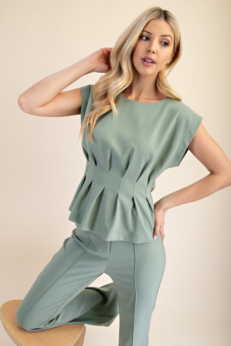 Lovely You Top Sage – Bayou Belle Boutique